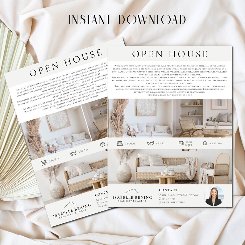 Real Estate Open House Flyer | Realtor Editable Template | Real Estate ...
