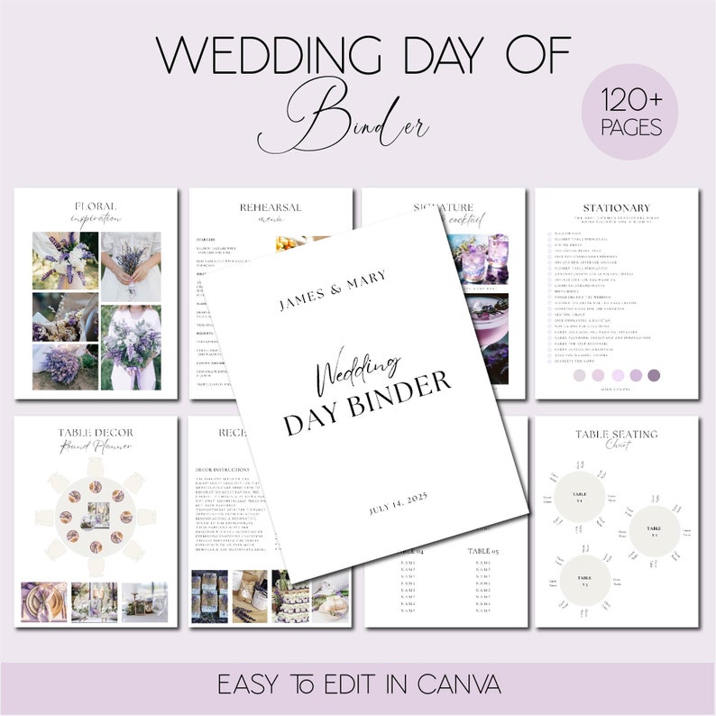 The Ultimate Wedding Day Binder Template, Edit in Canva, Wedding ...