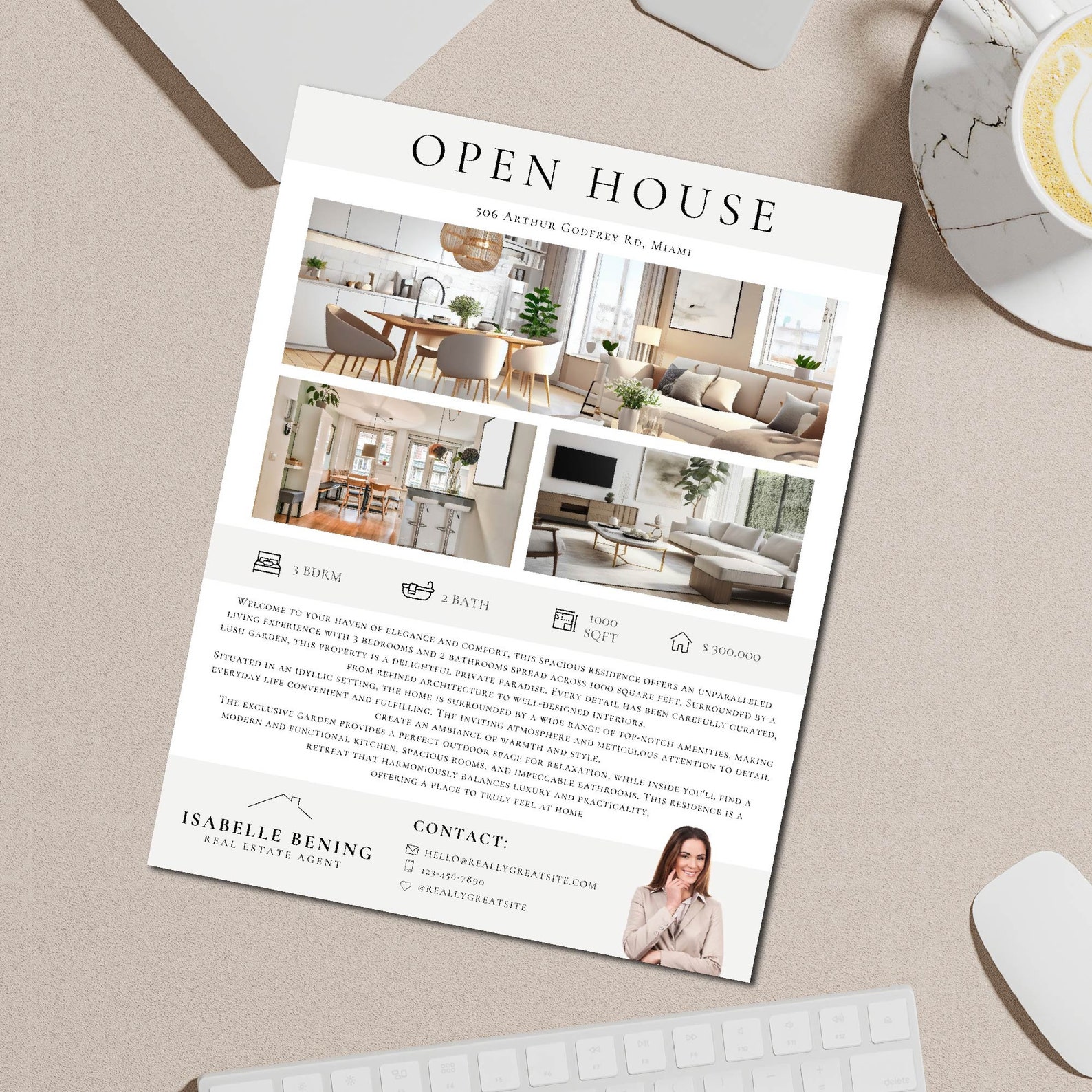 Real Estate Open House Flyer | Realtor Editable Template | Real Estate ...