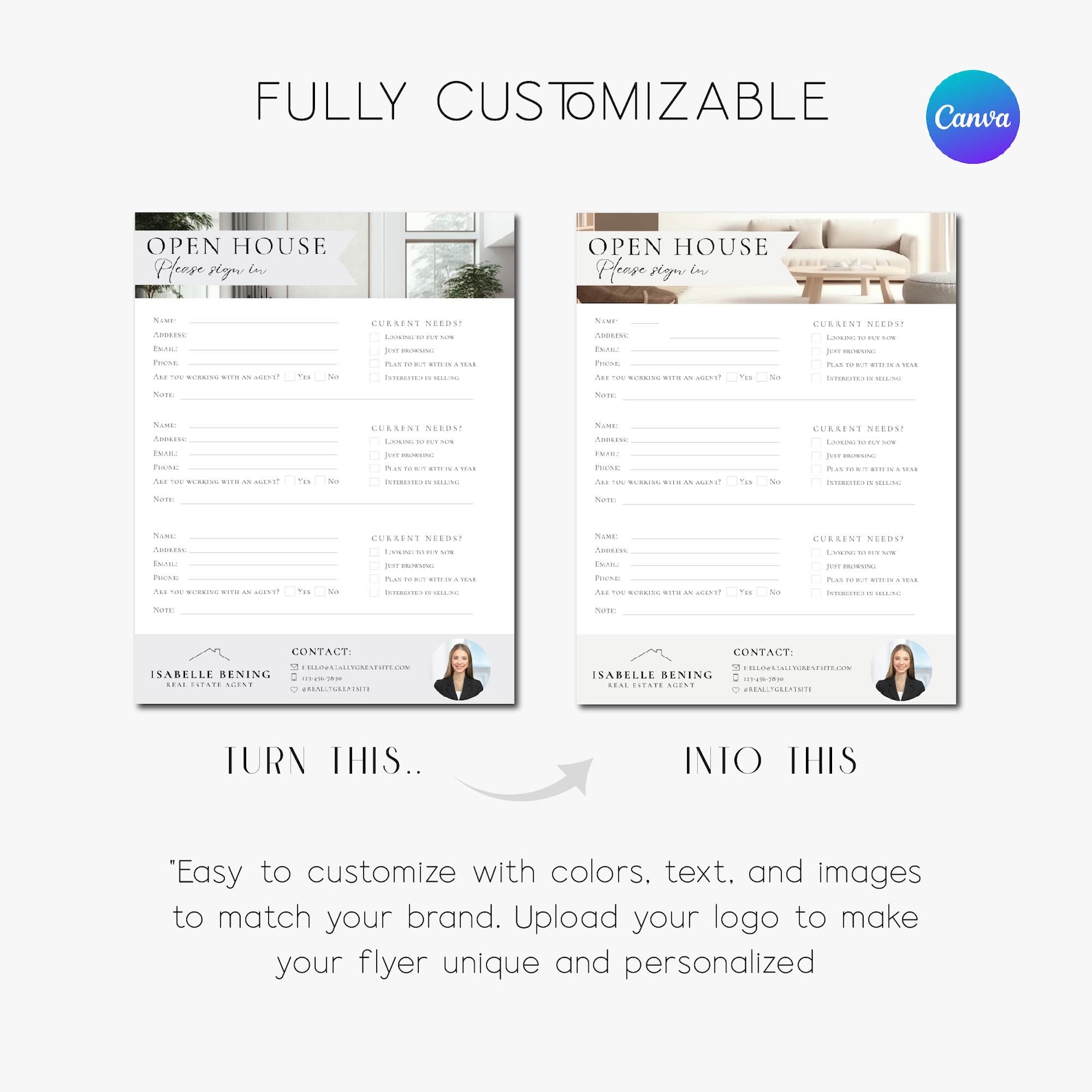 Editable Open House Sign in Sheet, Realtor Open House Form, Real Estate ...