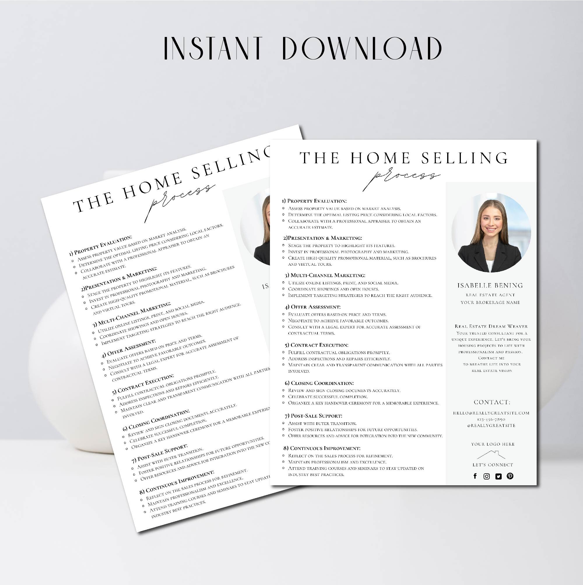 Home Seller Roadmap, Real Estate Marketing, Home Selling Process Packet ...