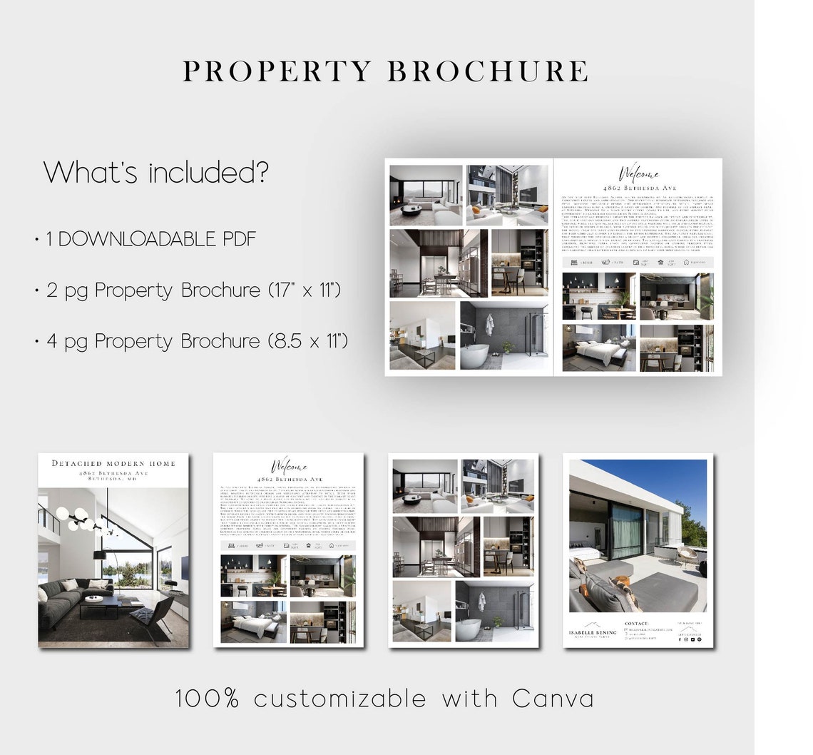 Real Estate Brochure, Luxury Property Brochure, for Sale Flyer, Listing ...