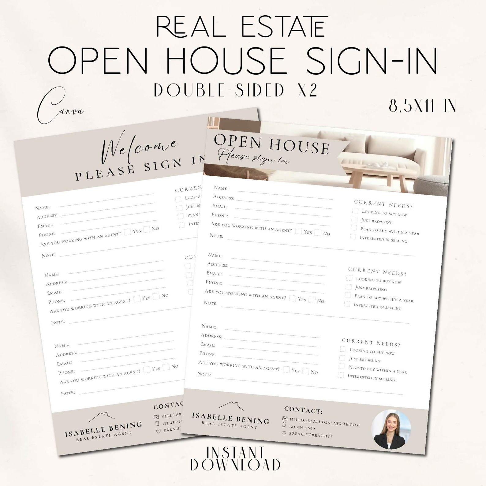 Editable Open House Sign in Sheet, Realtor Open House Form, Real Estate ...