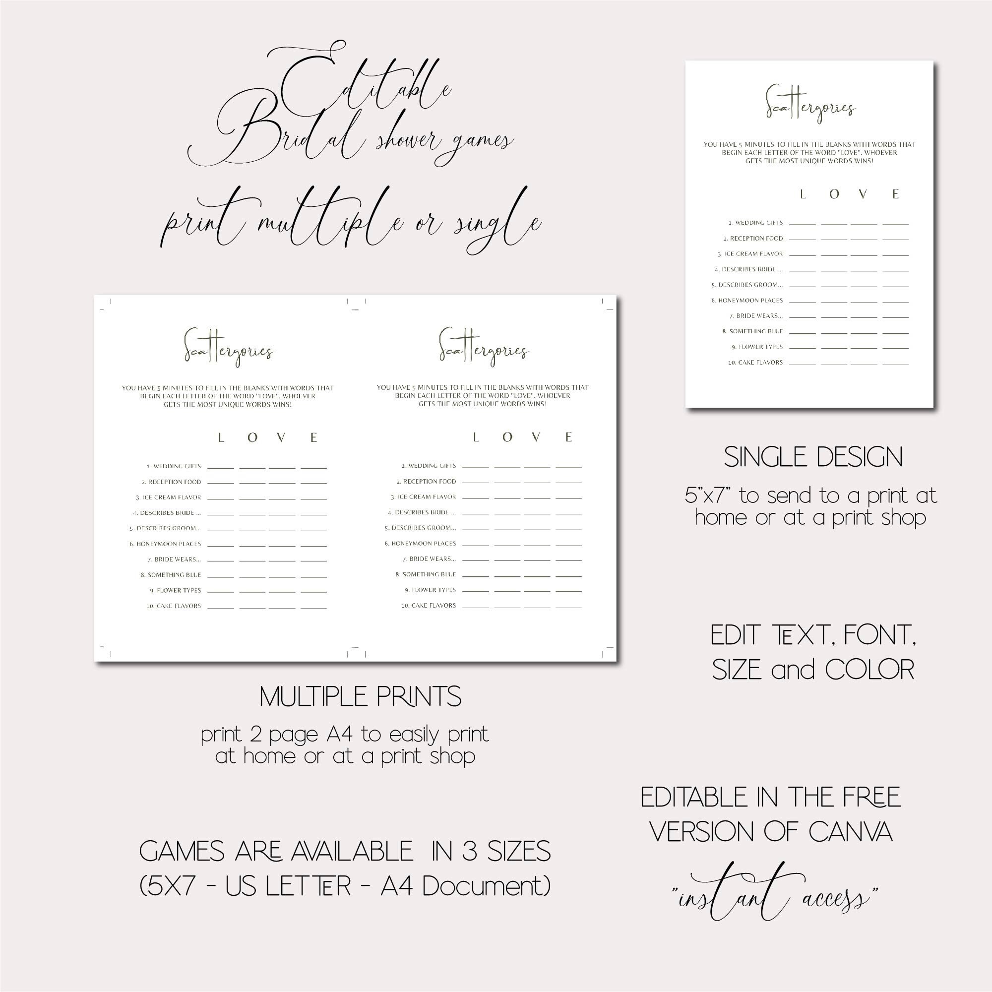 Bridal Shower Games, Clean Bachelorette, Wedding Shower Games ...