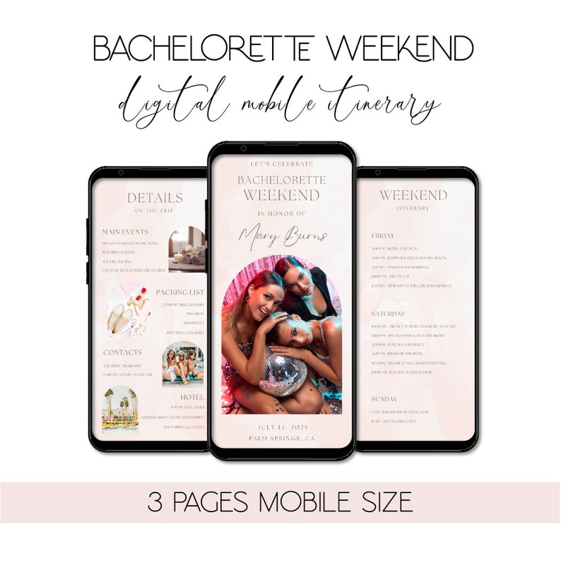 Digital Hen Party Itinerary Template, Hen Party Itinerary Template, Hen ...