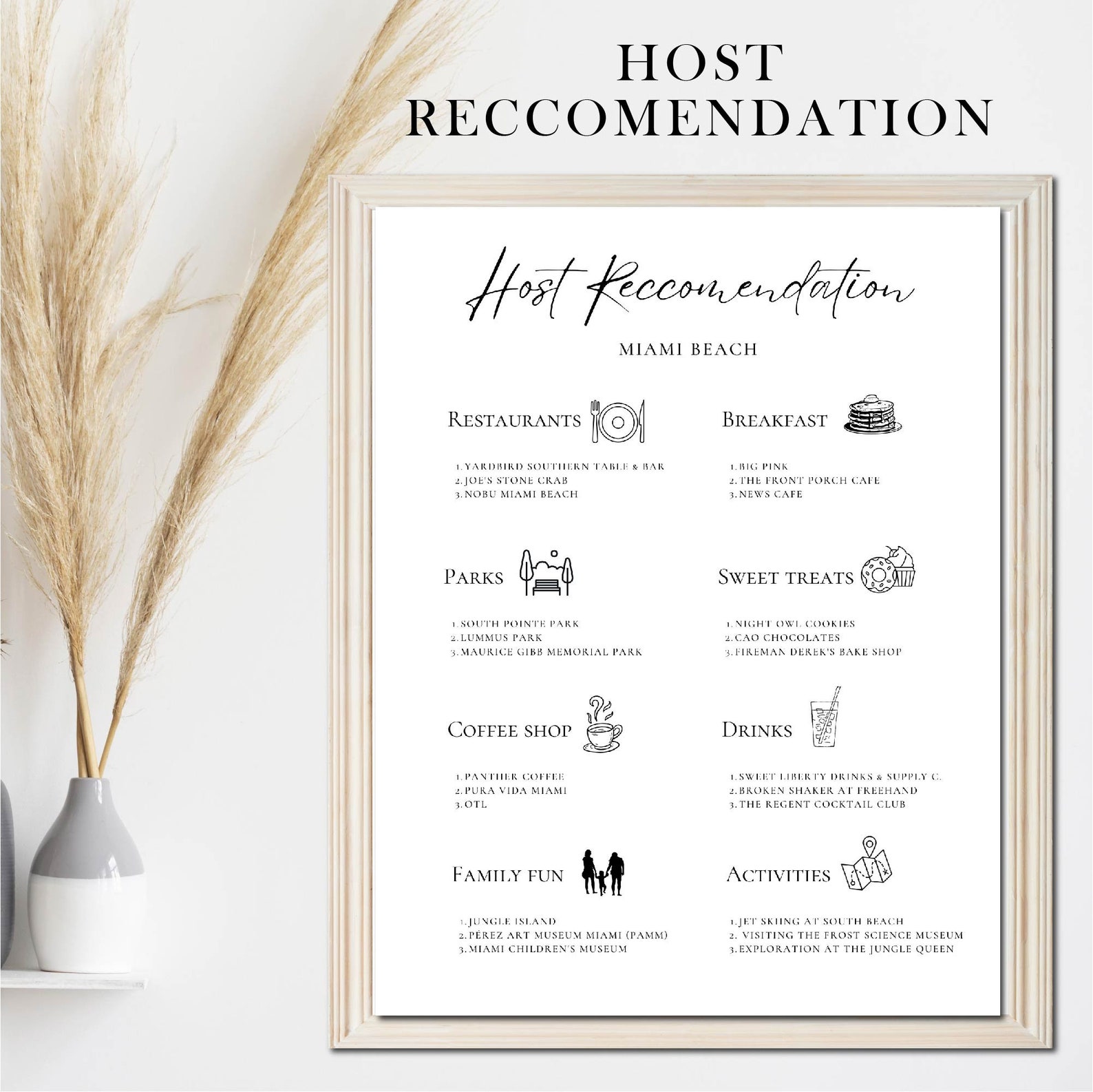 Host Recommendations for Airbnb Guests, Local Recommendations Template ...