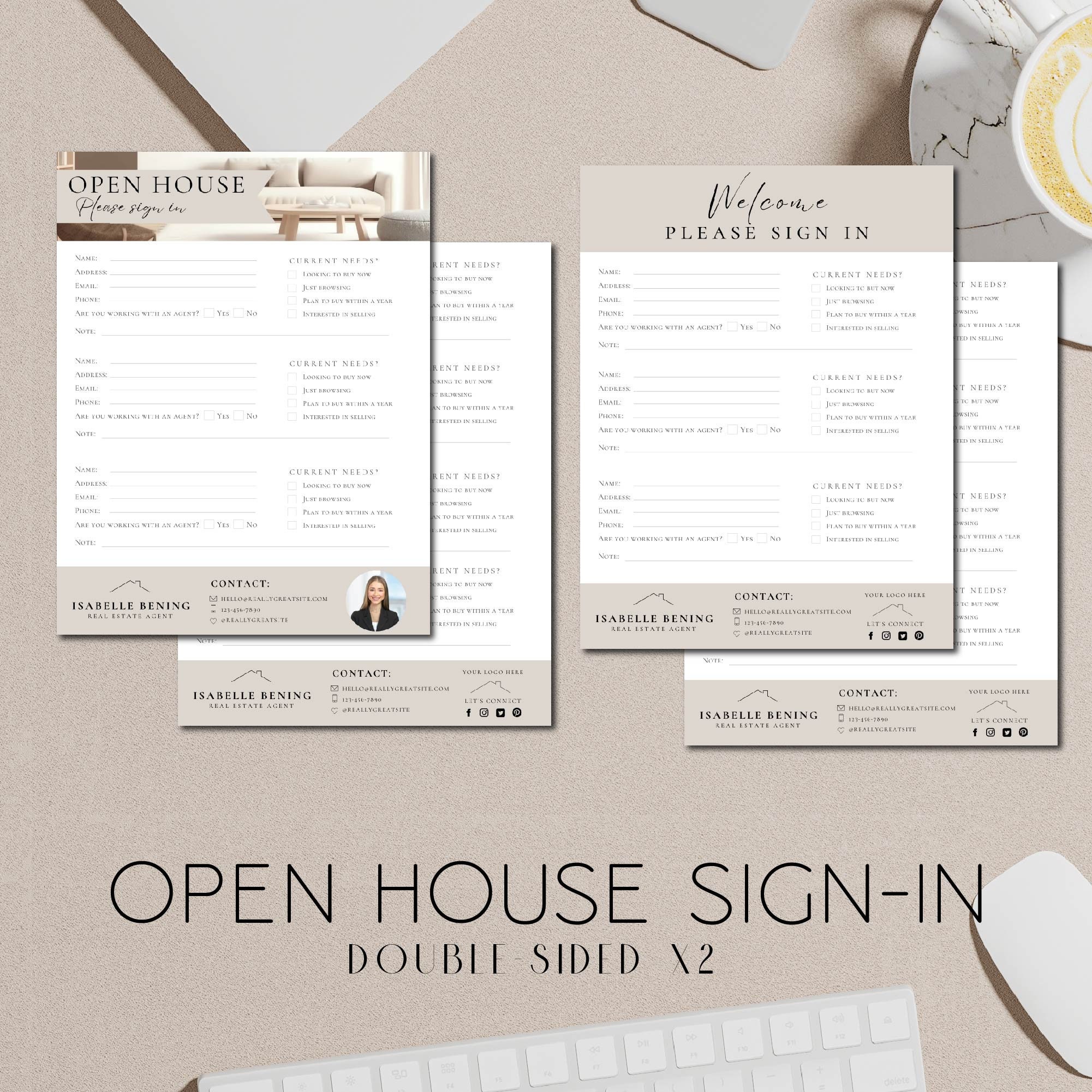 Editable Open House Sign in Sheet, Realtor Open House Form, Real Estate ...