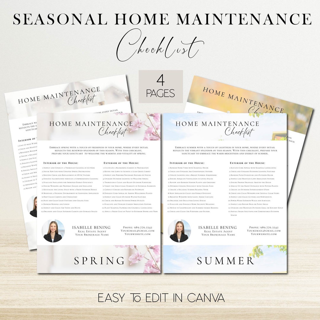 Seasonal Home Maintenance Checklist for Real Estate Agents - INSTANT ...
