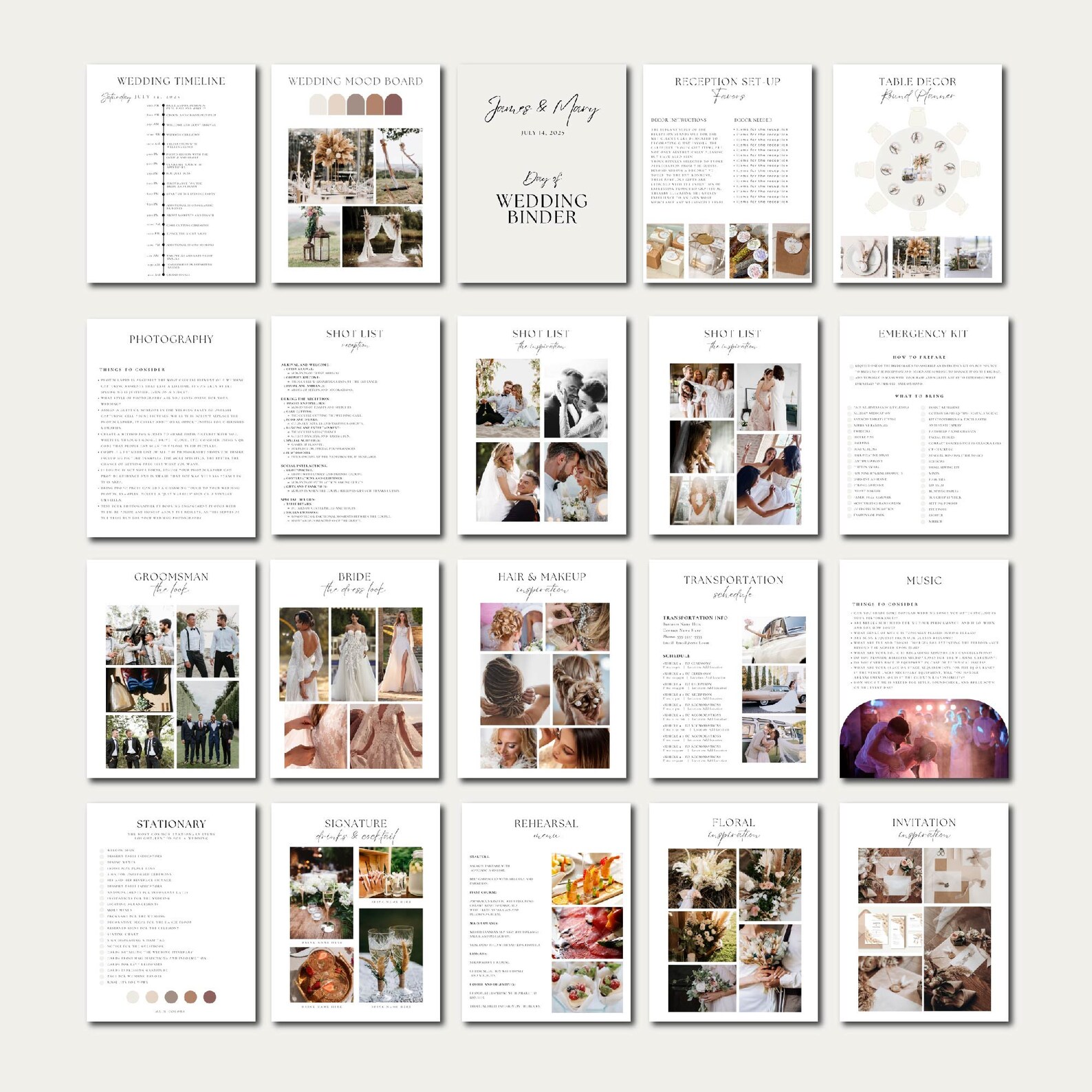 The Ultimate Wedding Day Binder Template, Edit in Canva, Wedding ...