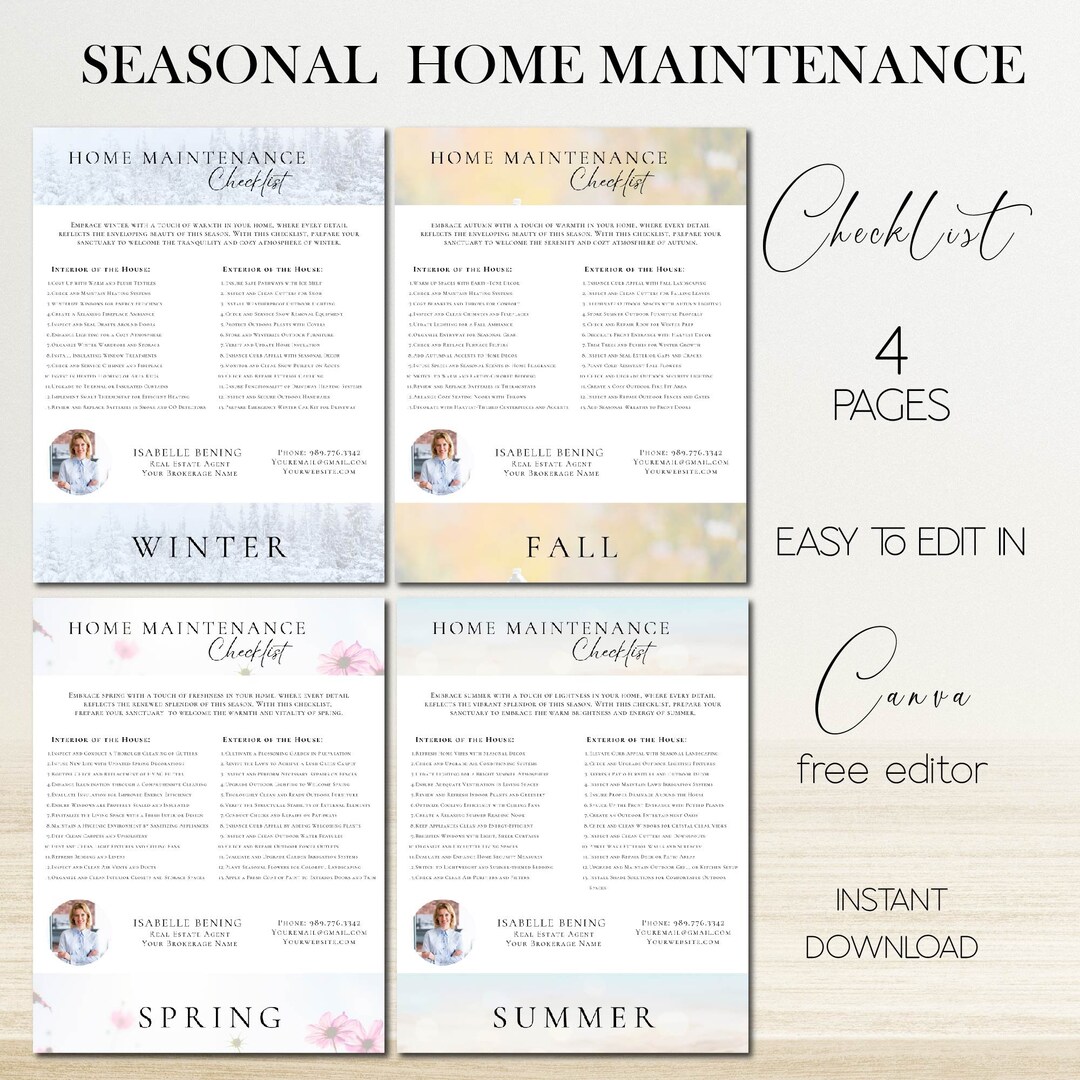 Seasonal Home Maintenance Checklist for Real Estate Agents - INSTANT ...