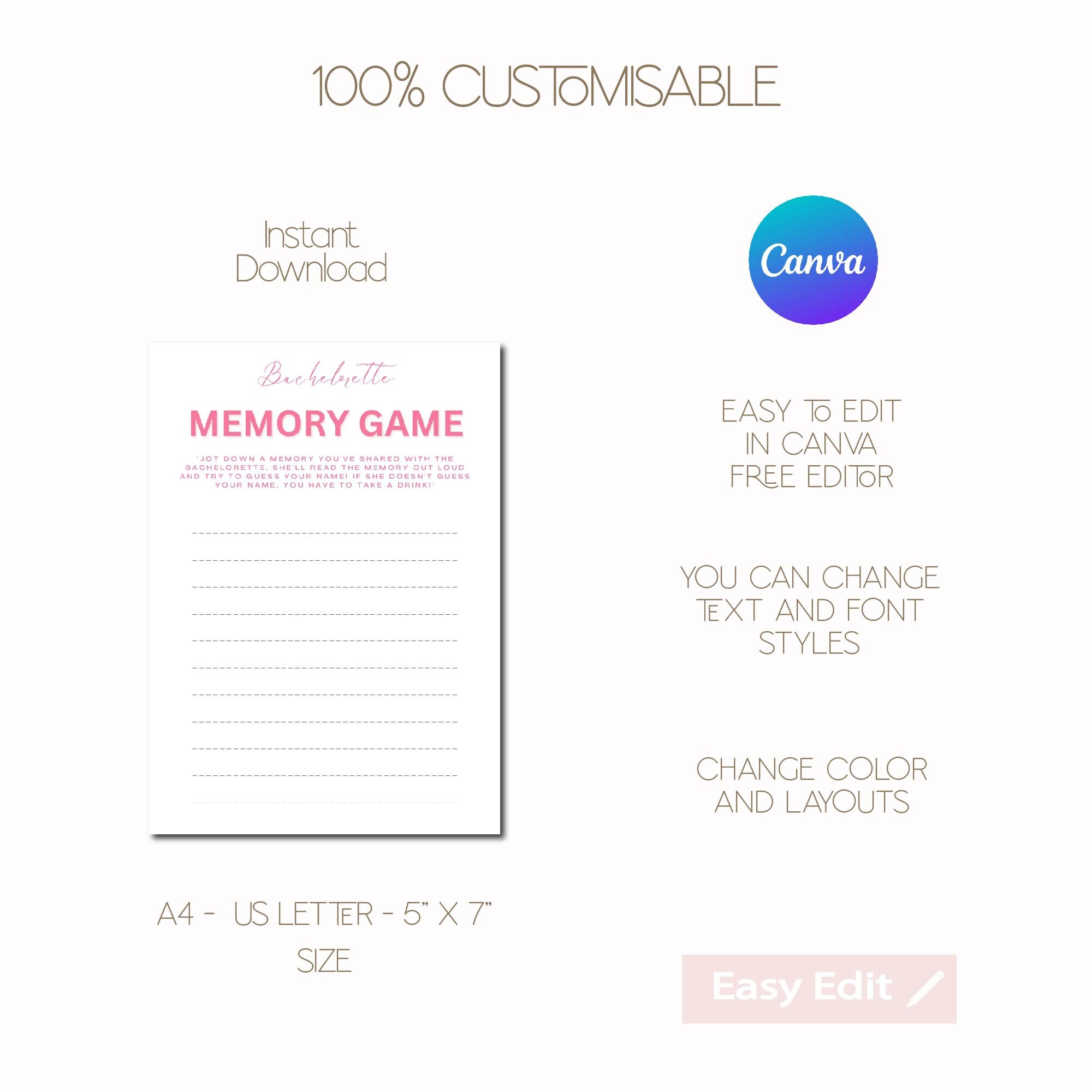 Memory Game, Bridal Shower Game, Printable Memory Game, Adults Only ...
