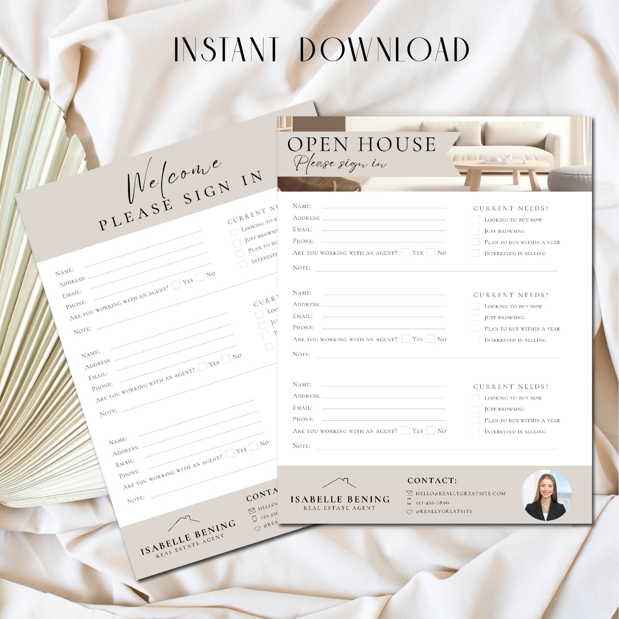 Editable Open House Sign in Sheet, Realtor Open House Form, Real Estate ...