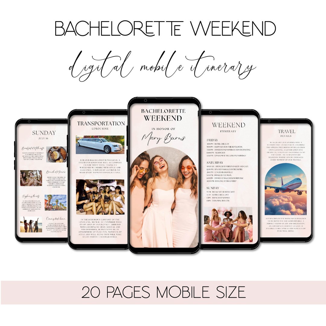 Digital Hen Party Itinerary Template, Hen Party Itinerary Template, Hen ...