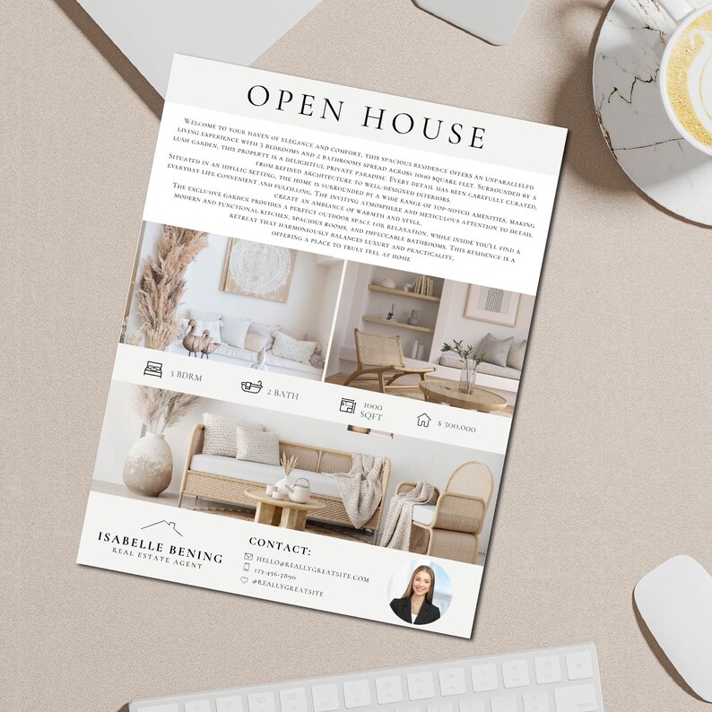 Real Estate Open House Flyer | Realtor Editable Template | Real Estate ...