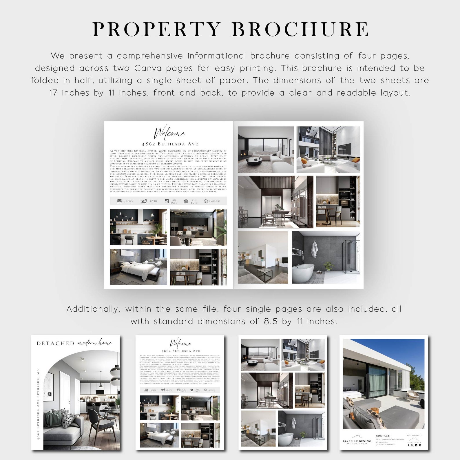 Real Estate Brochure, Luxury Property Brochure, for Sale Flyer, Listing ...