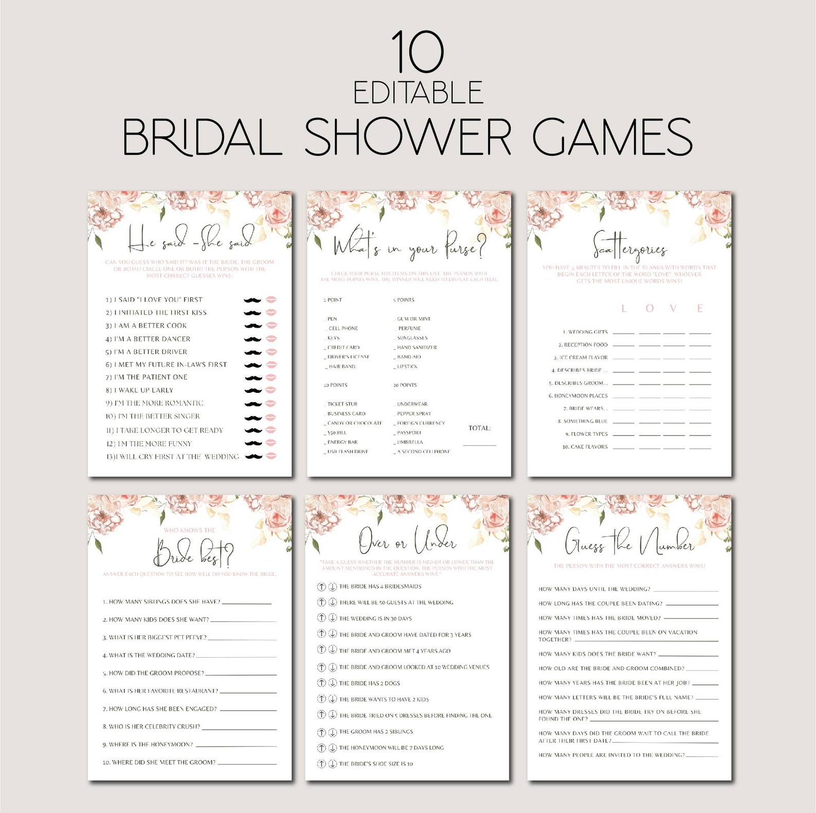 Bridal Shower Games, Clean Bachelorette, Wedding Shower Games ...