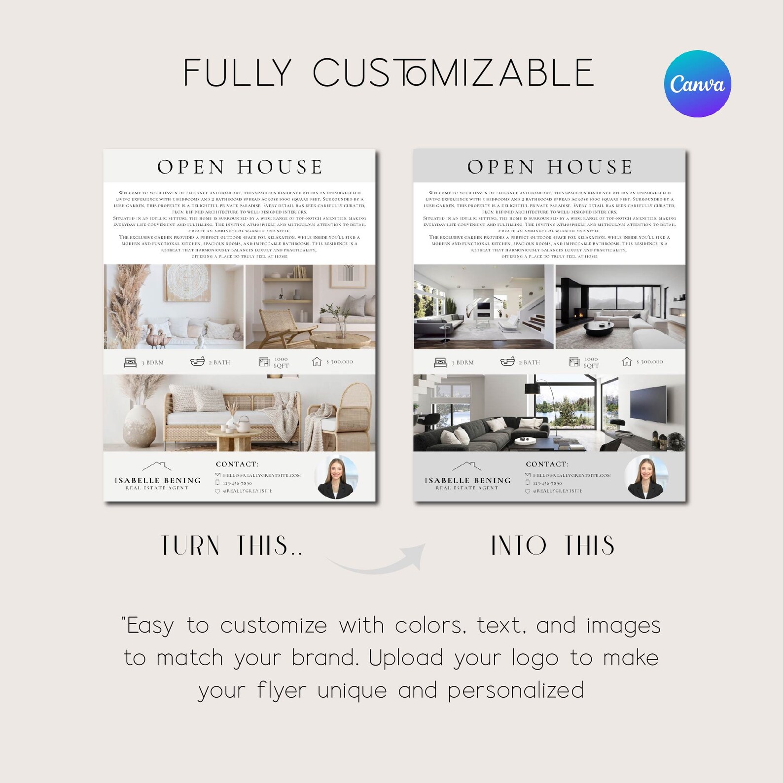 Real Estate Open House Flyer | Realtor Editable Template | Real Estate ...