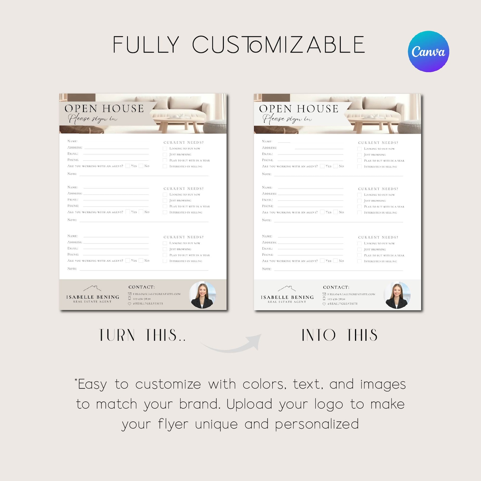 Editable Open House Sign in Sheet, Realtor Open House Form, Real Estate ...