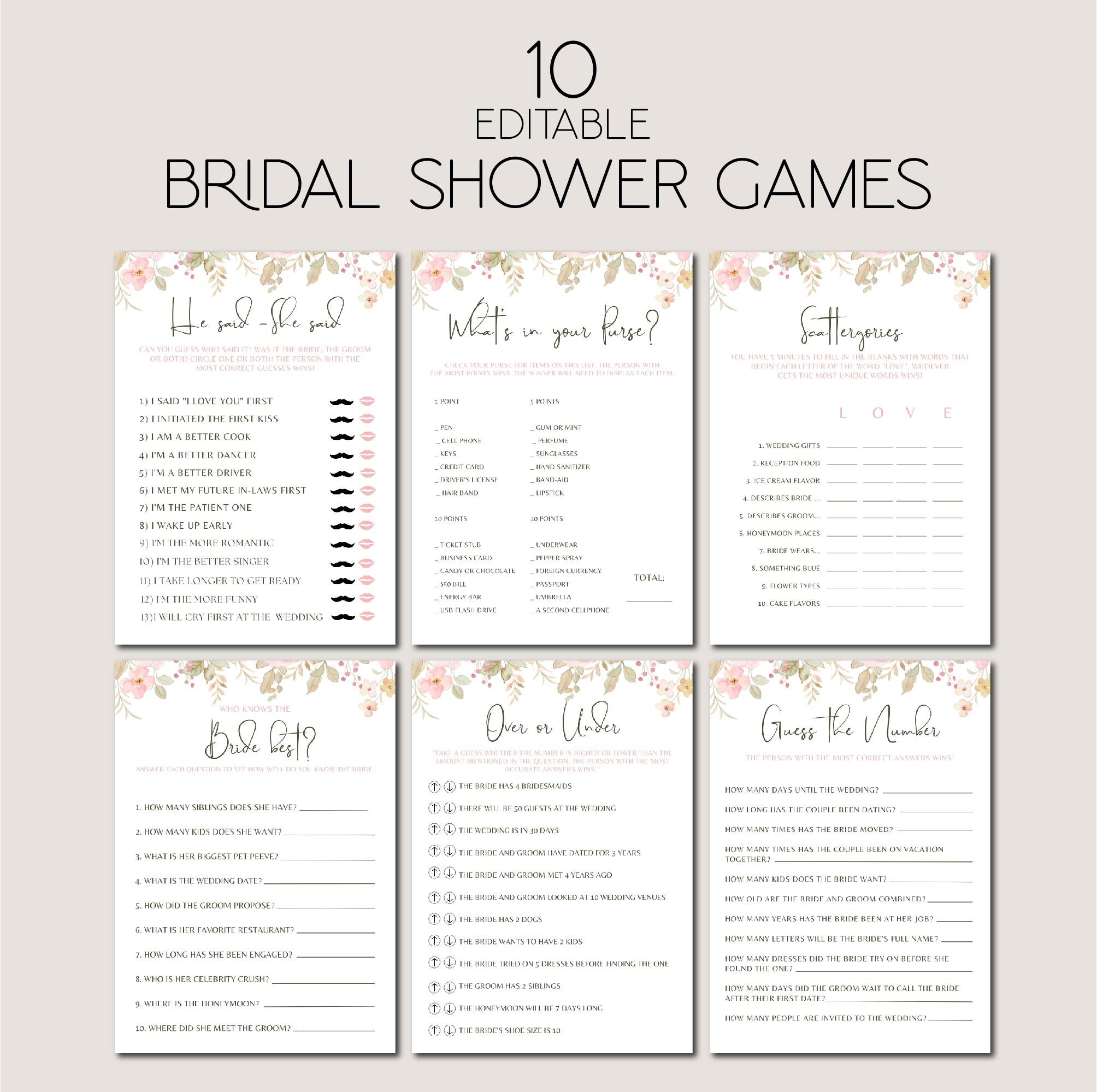Bridal Shower Games, Clean Bachelorette, Wedding Shower Games ...