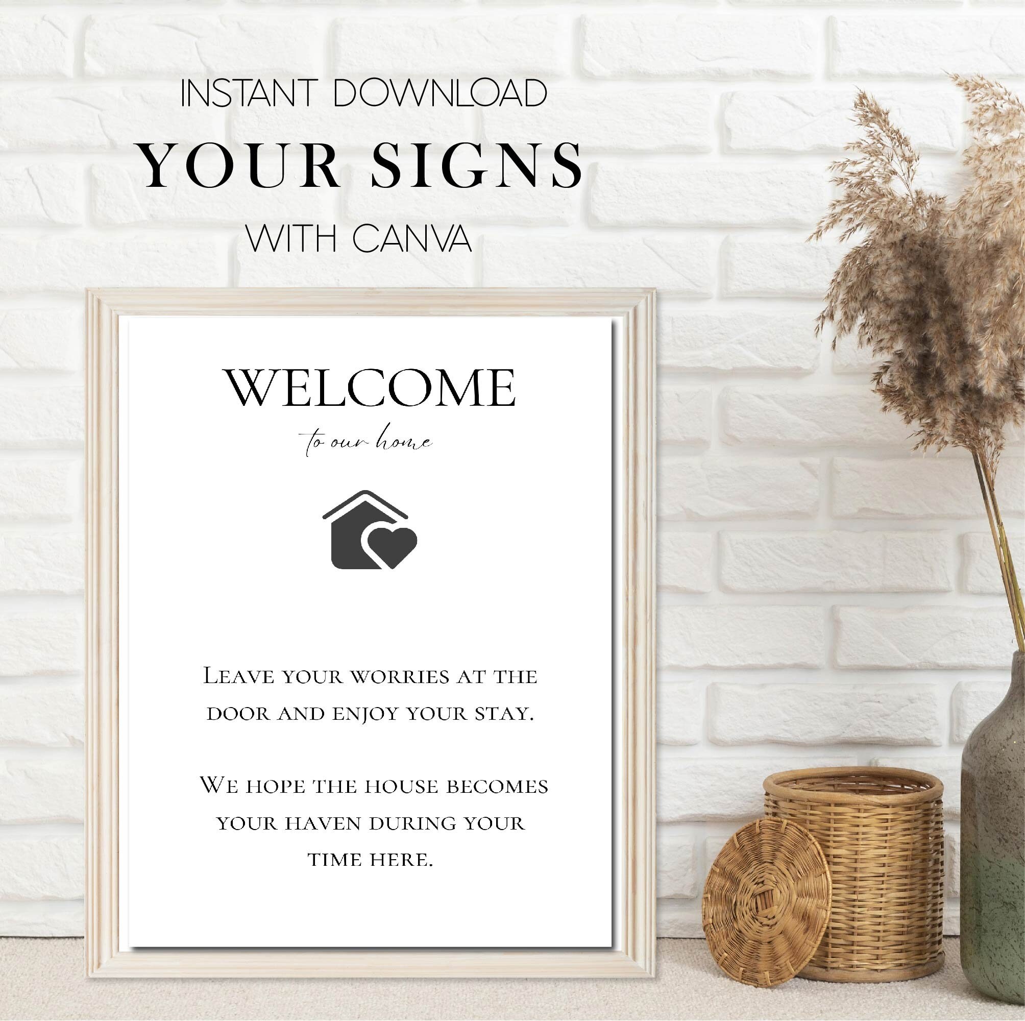 Airbnb Sign Bundle Template Airbnb Signage Signs for Rental Home Wifi ...