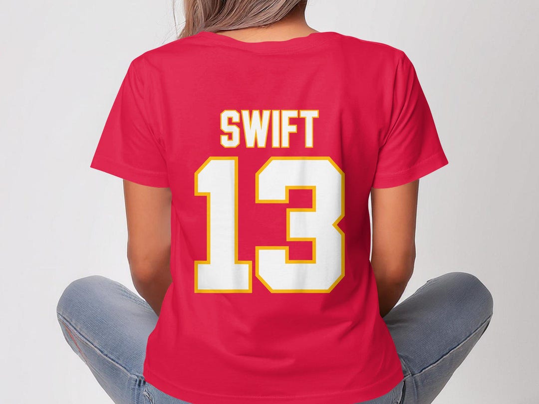 Swift 13 Football T-shirt, Sports Fan Shirt, Number 13 Shirt, Bold ...