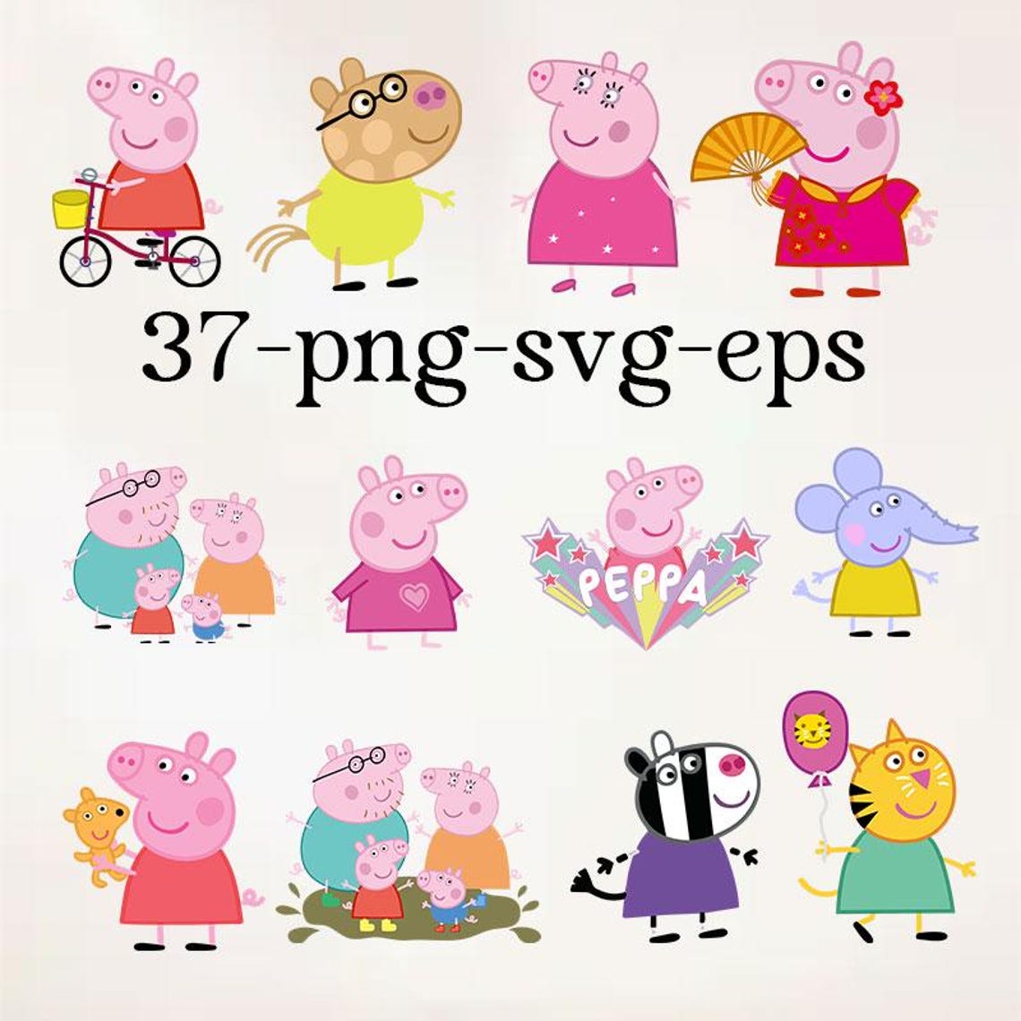 Peppa Pig Happy Moments Elements Professional PNG Format - Etsy