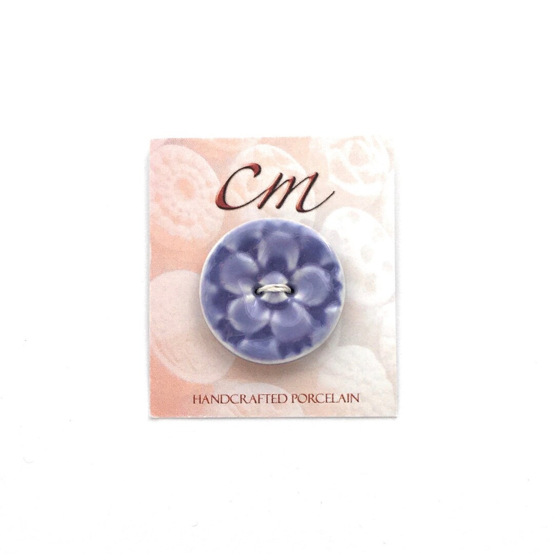 Purple Flower Porcelain Button Porcelain Button Ceramic - Etsy
