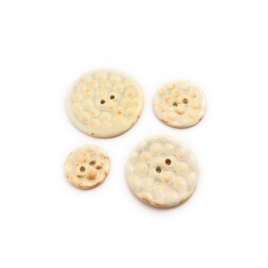 Porcelain Button in Tones of Ivory and Amber-handcrafted Porcelain ...