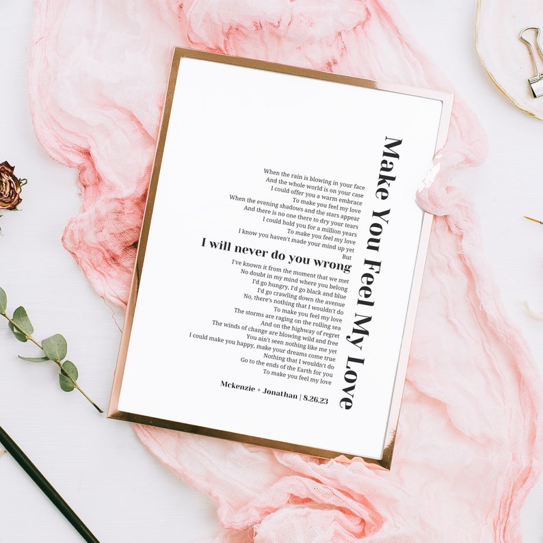 Editable Lyrics Printable | Canva Template | Printable Song Lyric Wall ...