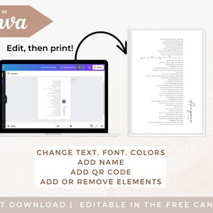 Editable Lyrics Printable | Canva Template | Printable Song Lyric Wall ...