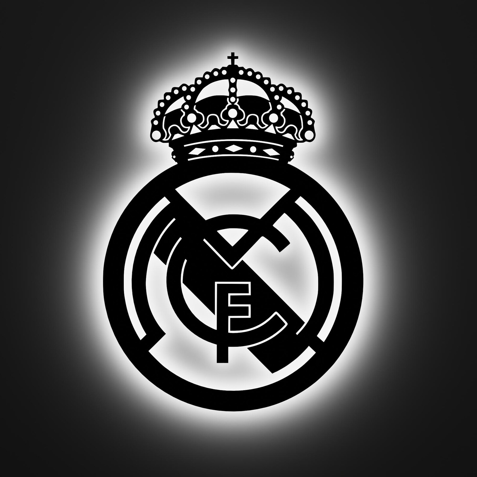 Real Madrid Crest LED Wall Decor: Football Fan Gift - Etsy