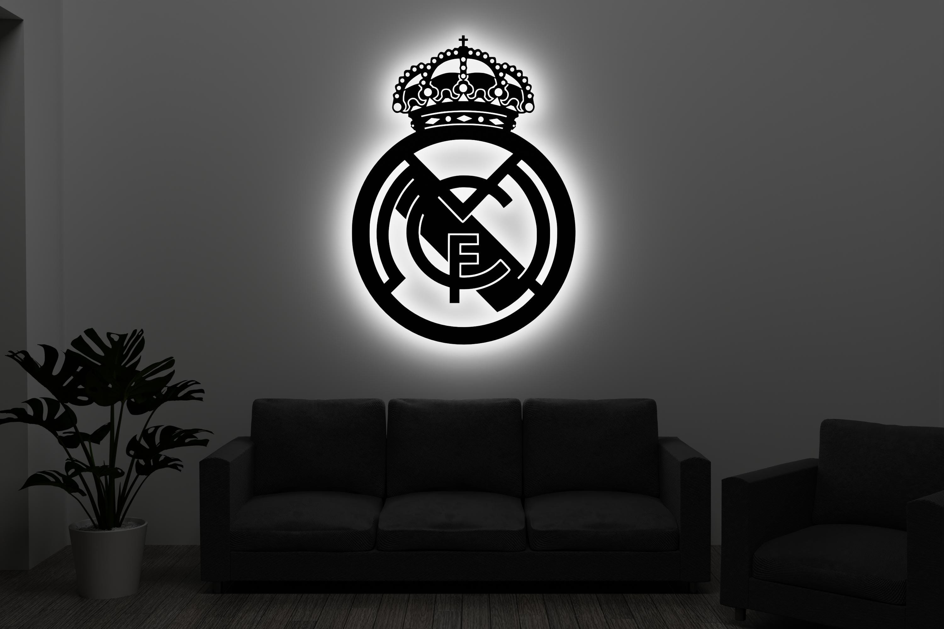 Real Madrid Crest LED Wall Decor: Football Fan Gift - Etsy