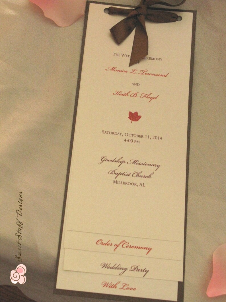 Layered Wedding Program Sample - Etsy