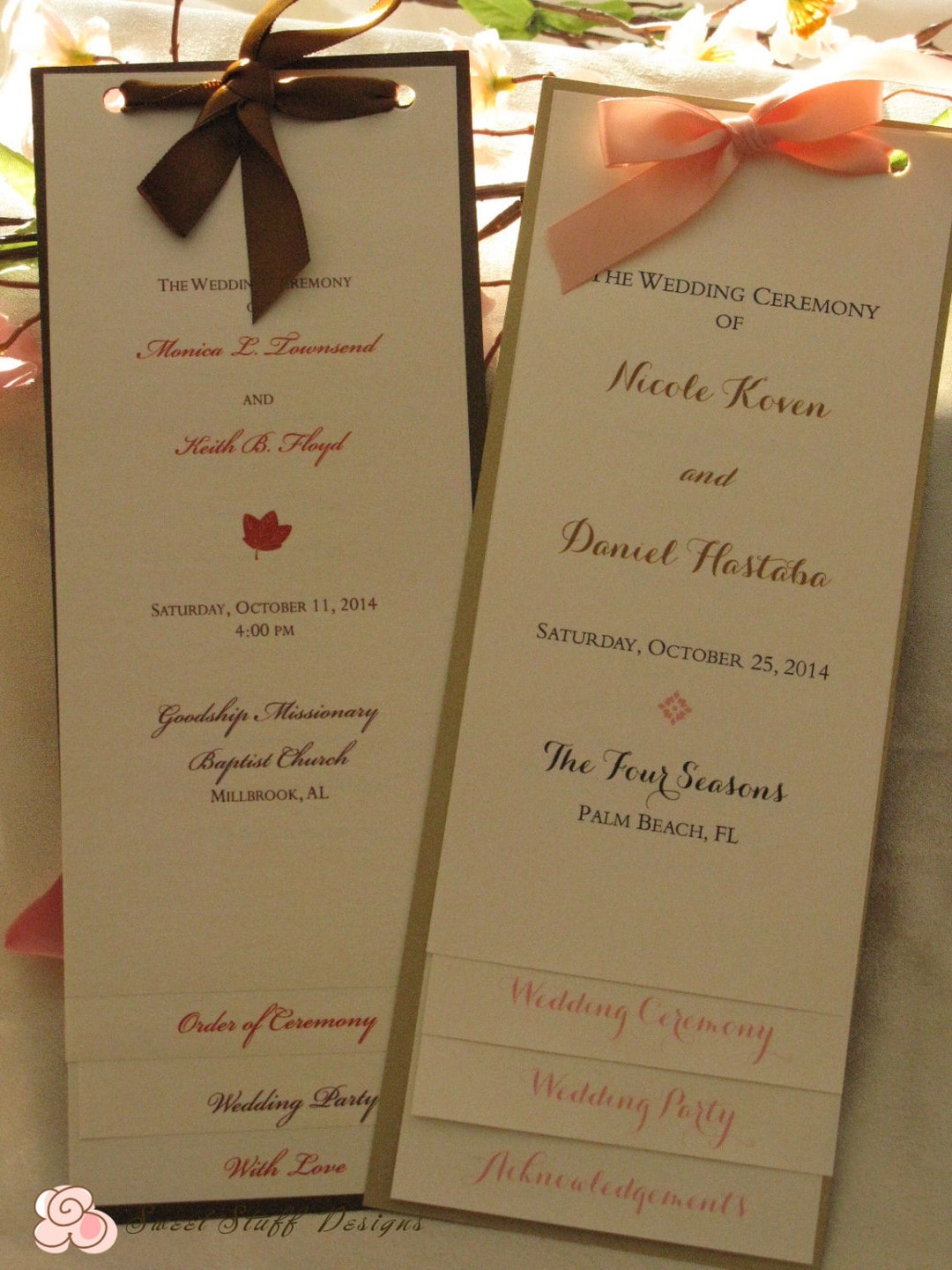 Layered Wedding Program Sample - Etsy
