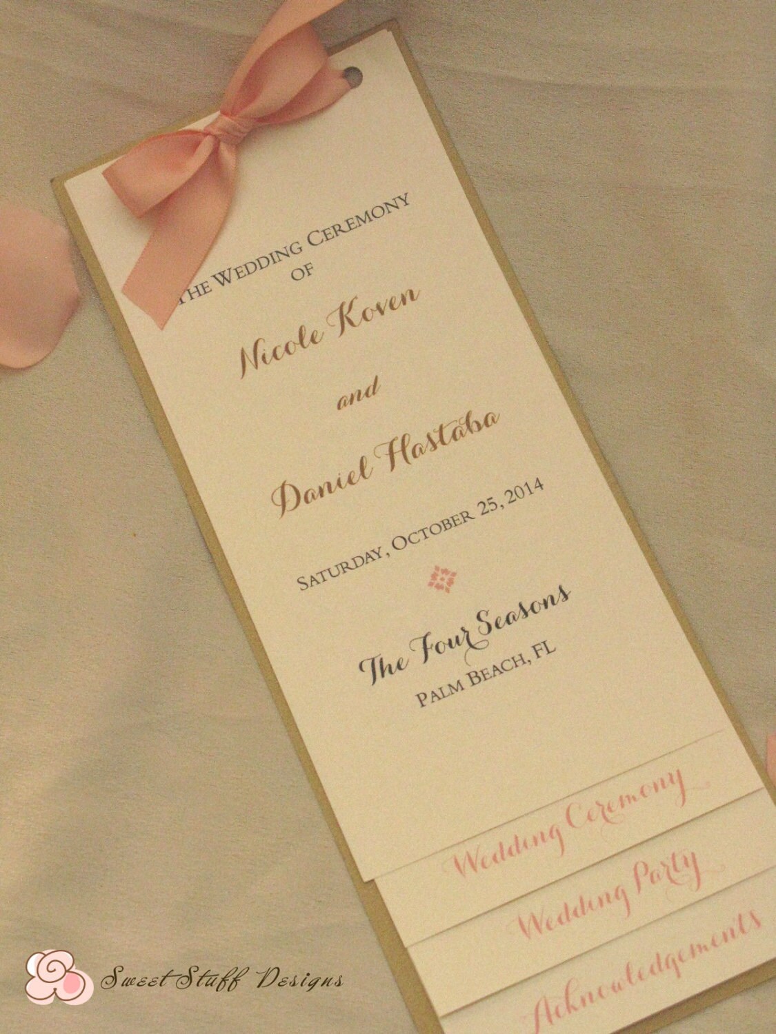 Layered Wedding Program Sample - Etsy