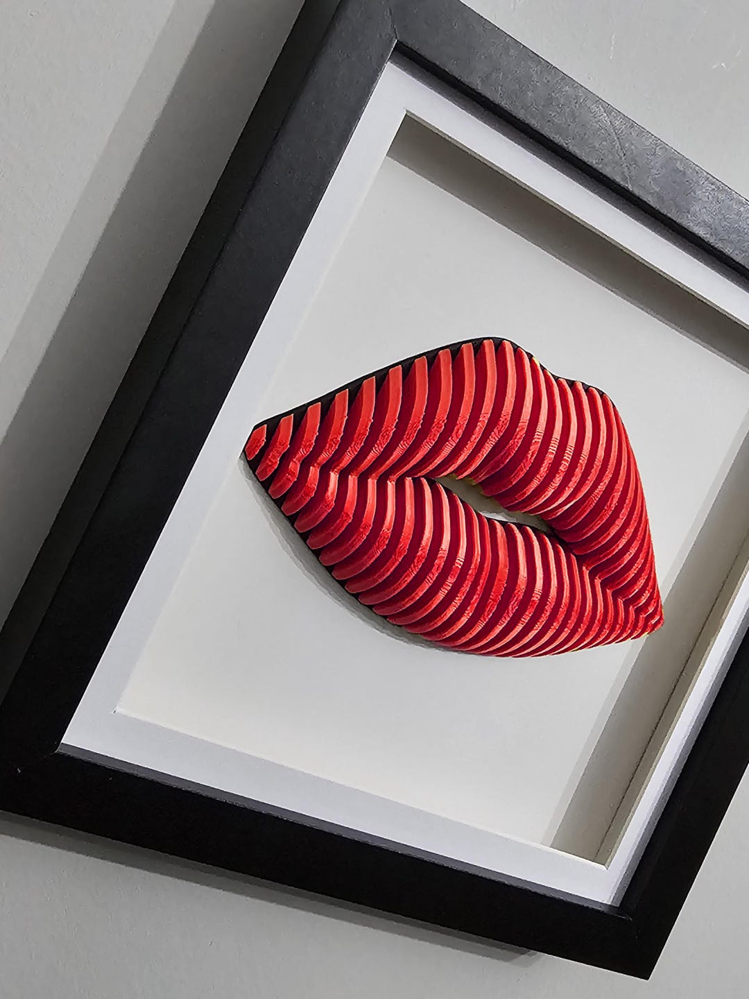 3D Printed Lips Wall Art – Modern Salon Decor, Framed - Etsy