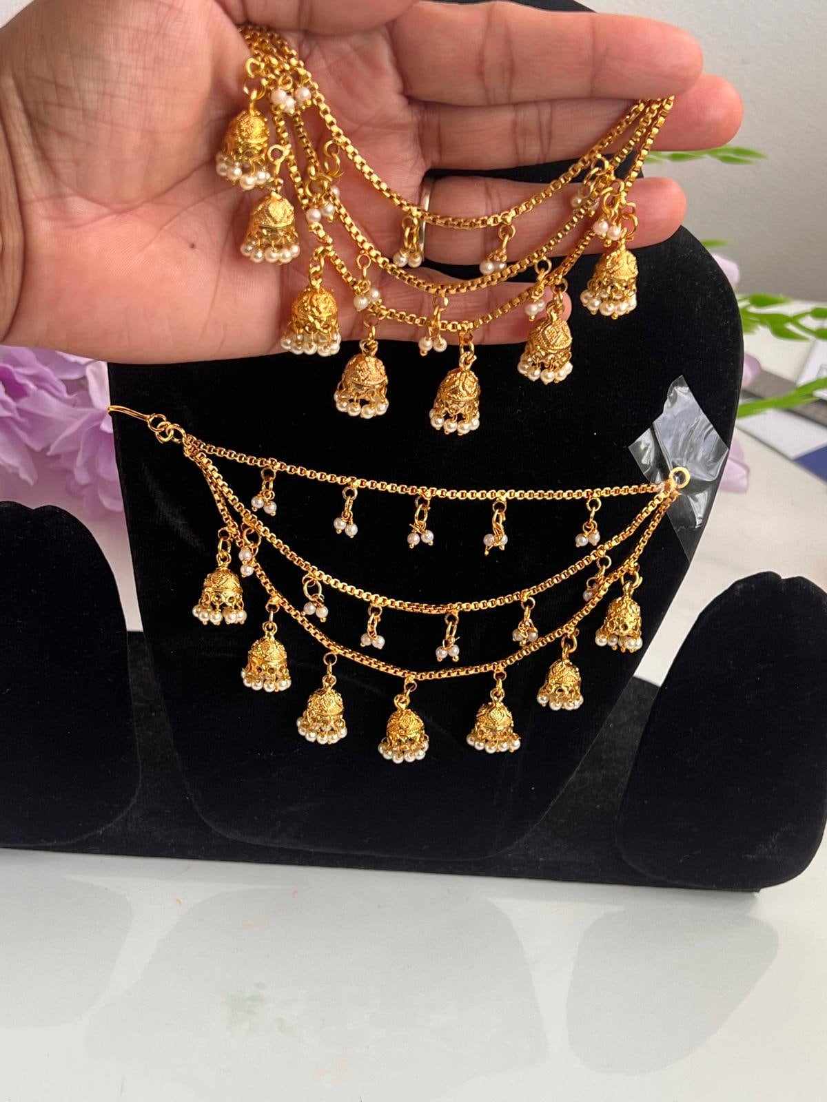 Earchain, Bahubali Ear Chain,sahara Chain, Golden Ear Chain,indian ...