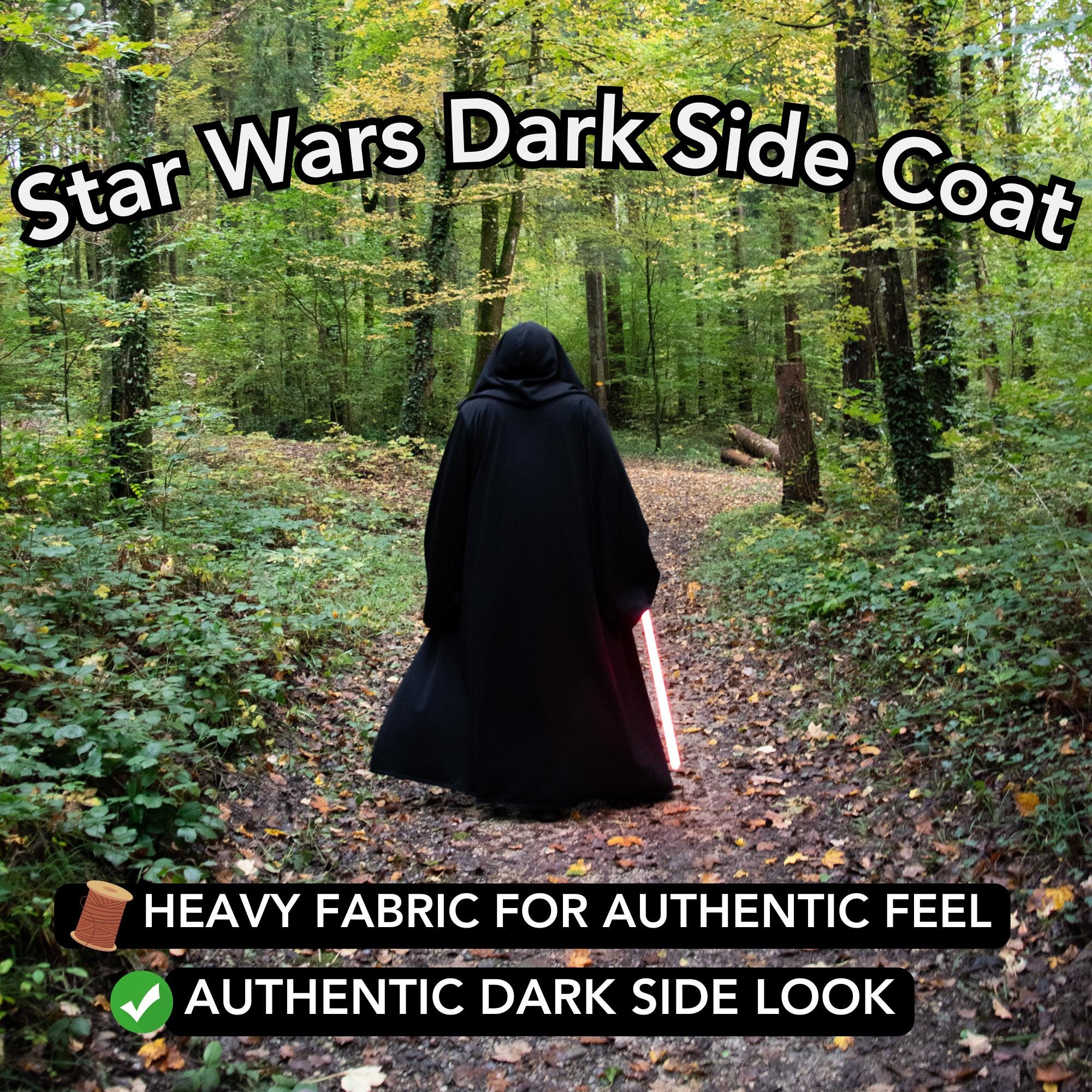 Sith Coat | Black Cape | Cloak | Dark Side| Premium Handmade, Movie ...