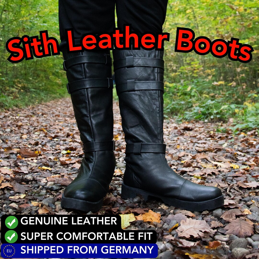 Sith Boots | Dark Side | Black Genuine Leather | Handmade, Comfortable ...