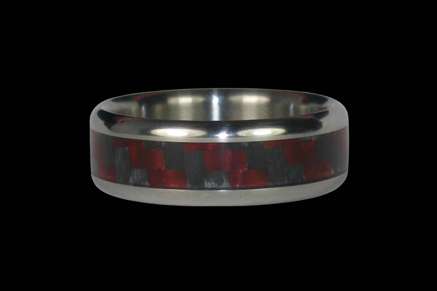 Red Carbon Fiber Titanium Ring - Etsy