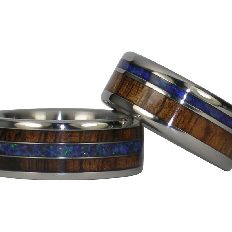 Titanium Wood Ring - Etsy