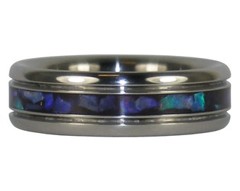 Australian Opal Inlay and Black Onyx Inlay 14k Gold Ring - Etsy