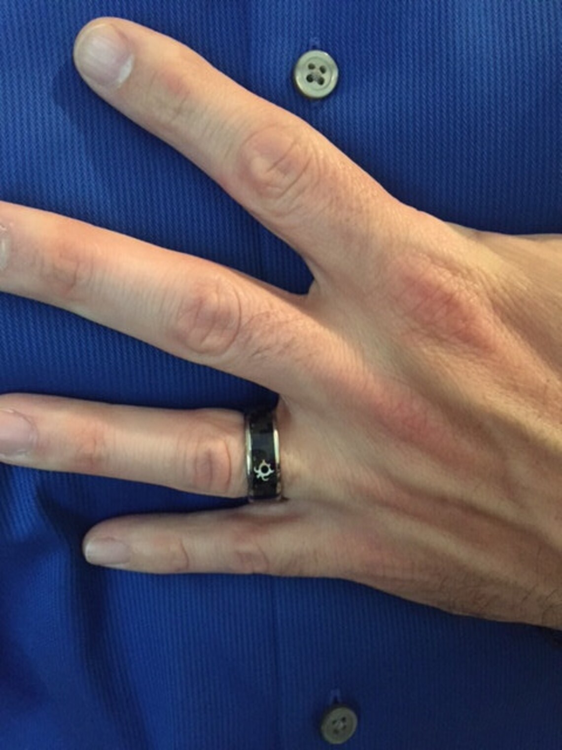 Gold Surfer Blue Carbon Fiber Titanium Ring Made in Hawaii - Etsy