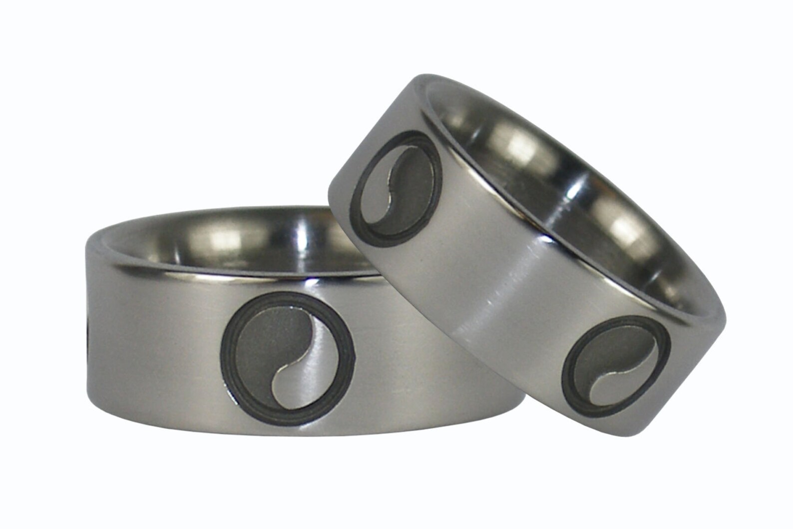 Yin and Yang Titanium Ring Set - Etsy