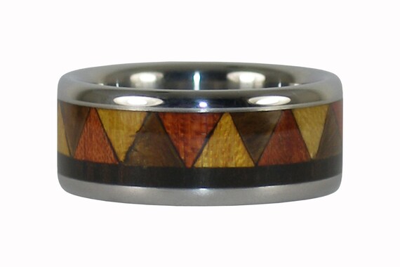 Tribal Ring With Wood Design | Etsy