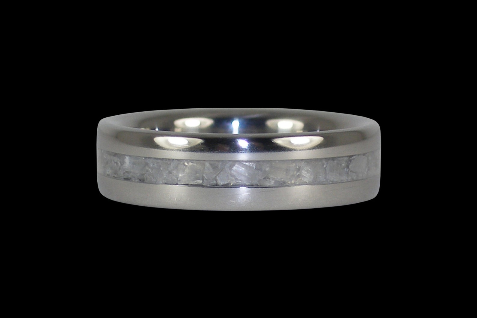 Ulexite White Gemstone Titanium Ring Band | Etsy