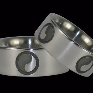 Yin and Yang Titanium Ring Set - Etsy