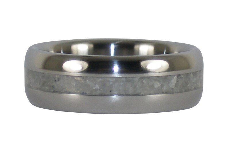 Ulexite White Gemstone Titanium Ring Band | Etsy
