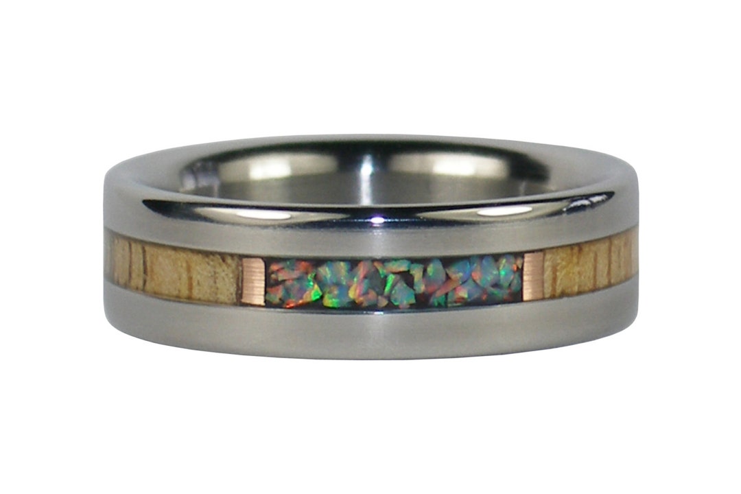 Mango Wood and Fire Opal Ring - Etsy