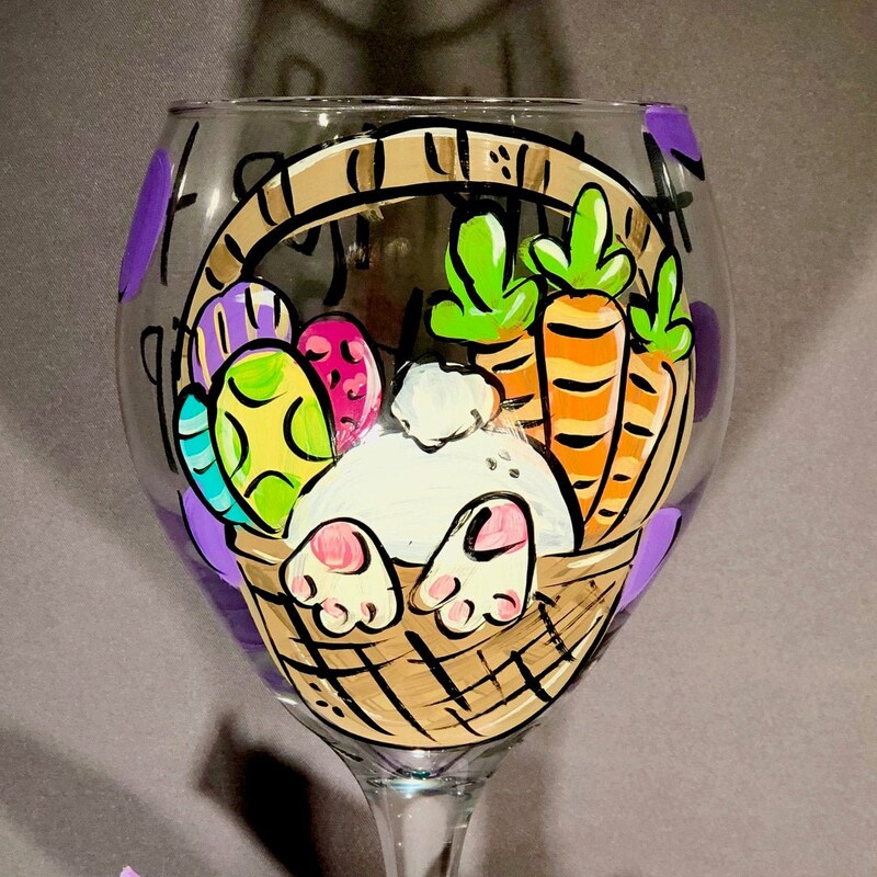 Easter Wine Glass - Etsy